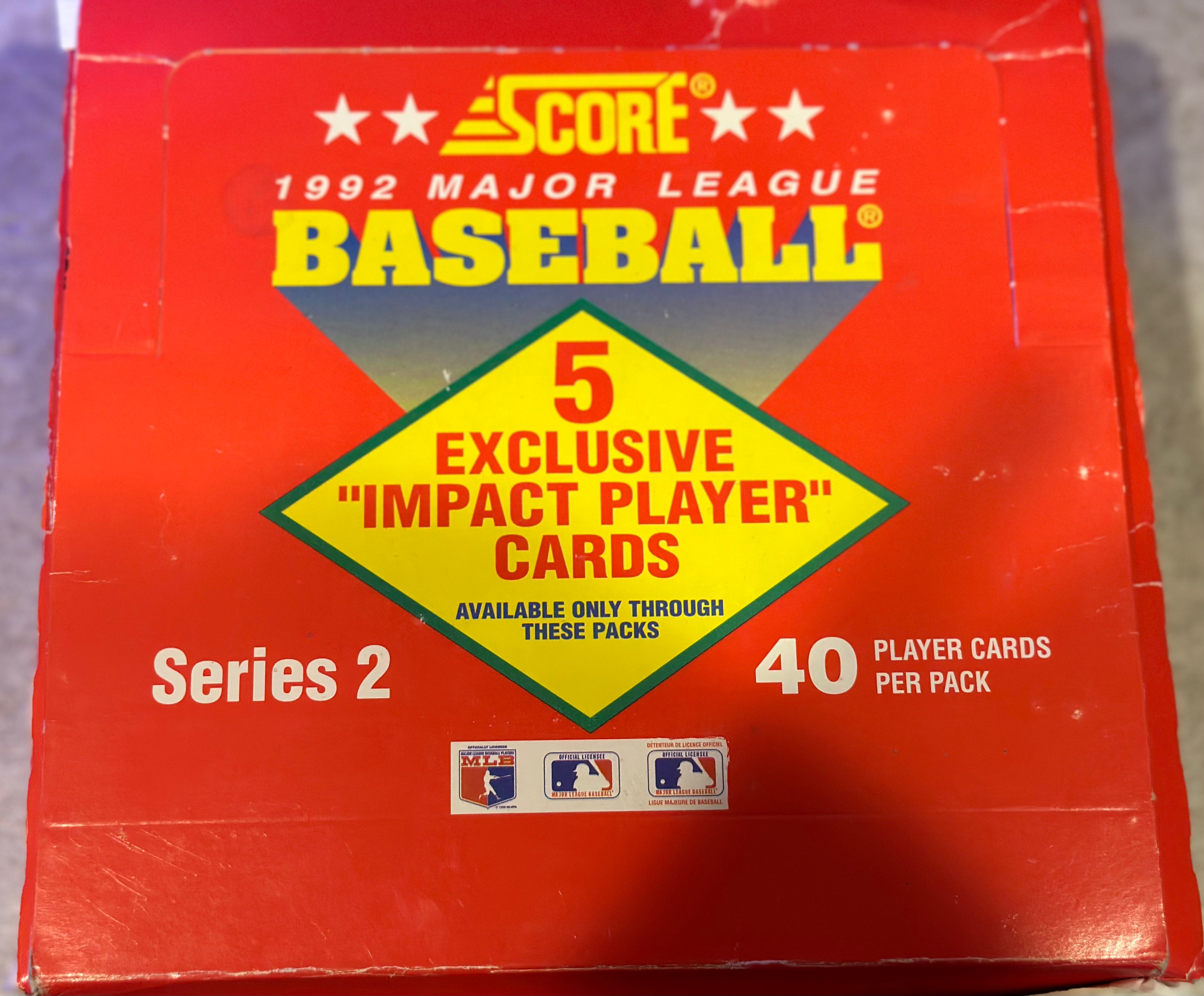 1992 SCORE SERIES 2 BASEBALL JUMBO BOX 24 PACKS – Wax Pack Kid